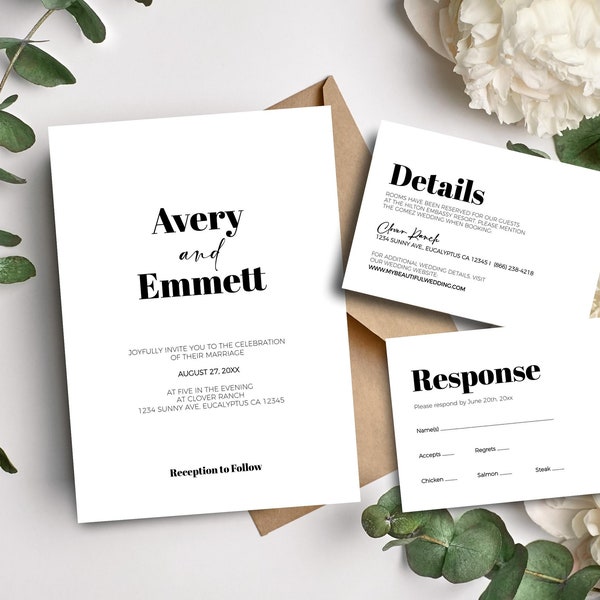 Typography Invitation - Etsy