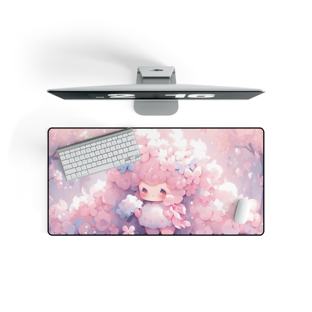 Pink Pastel Mouse Pad, Desk Mat, Kawaii Dream Girl Design, Kawaii ...