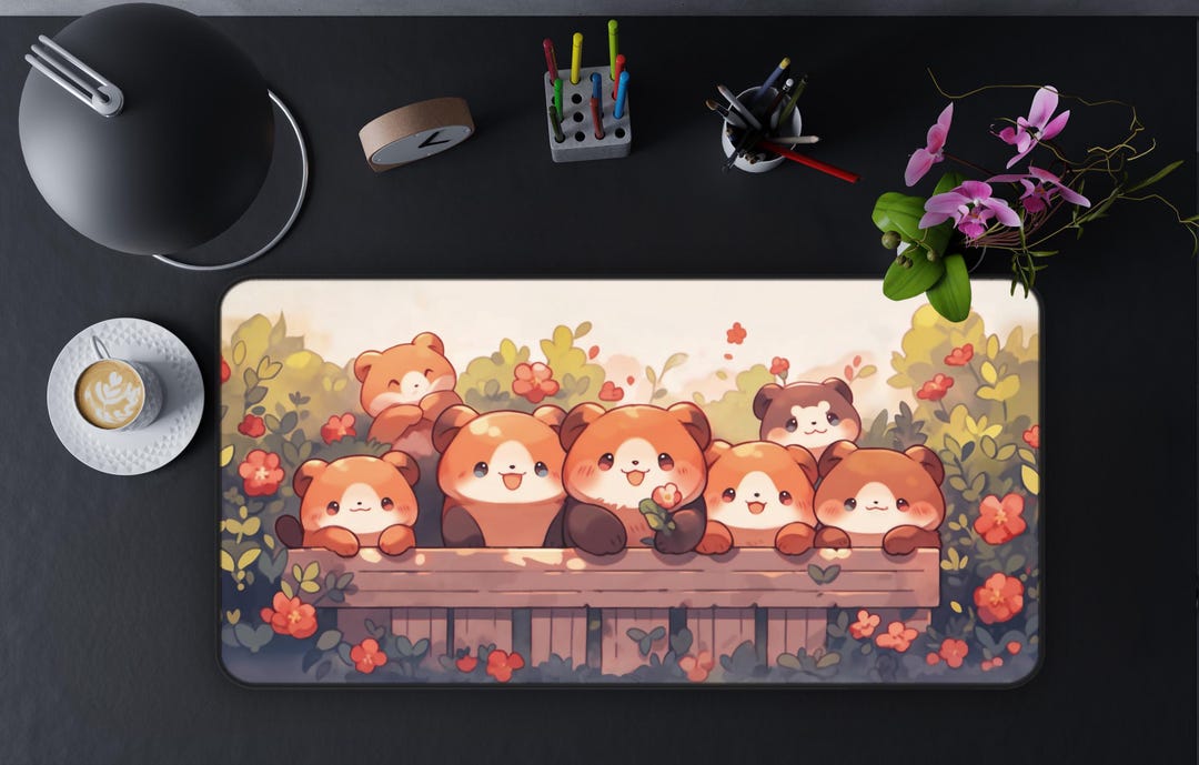 Cute Desk Mat, Red Panda Mouse Pad, Animal Lover Gift, Office Decor ...