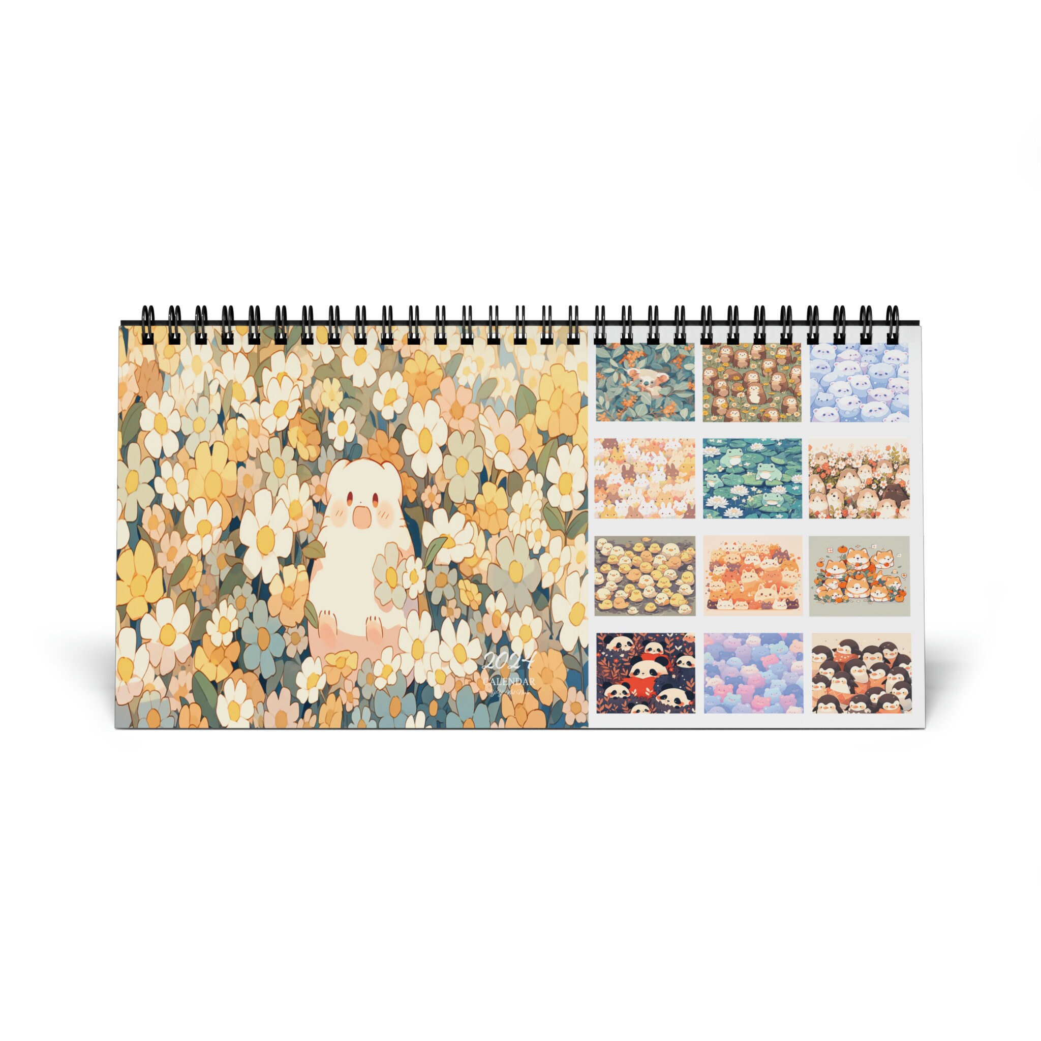 Kawaii Anime Animals Desk Calendar, Cute Animal Patterns, Cute Home ...