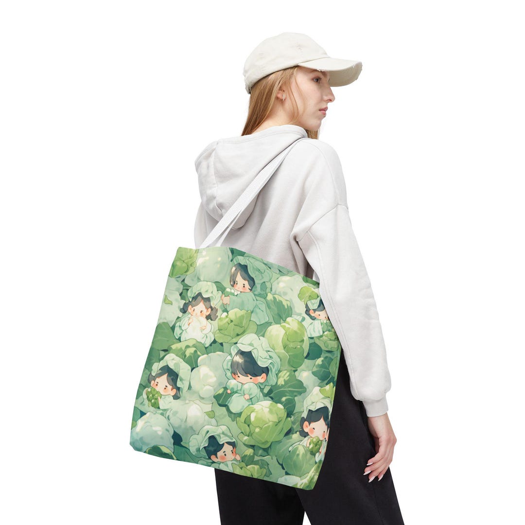 Kawaii Cabbage Tote Bag: Anime Style Reusable Shopping Bag - Etsy
