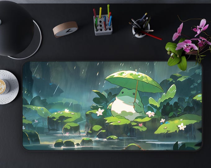 Kawaii Frog Mousepad, Cute Green Mouse Pad With Wrist Rest, Soft ...