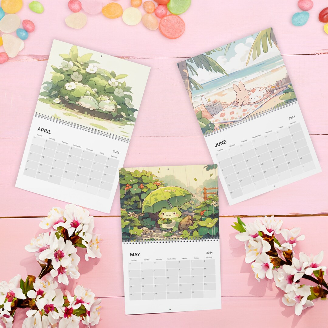 Anime Landscape Wall Calendar, Kawaii Animals Calendar, Cute Animal ...