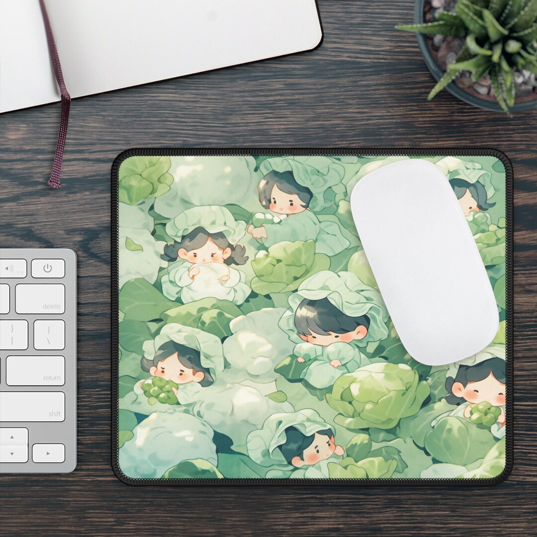 Cute Anime Gaming Mouse Pad, Kawaii Cabbage in Anime Style Mouse Pad ...
