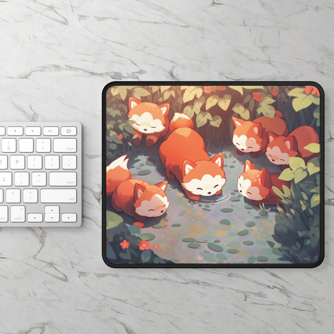 Kawaii Anime Red Pandas Gaming Mouse Pad, Cute Desk Pad, Animal Lover ...