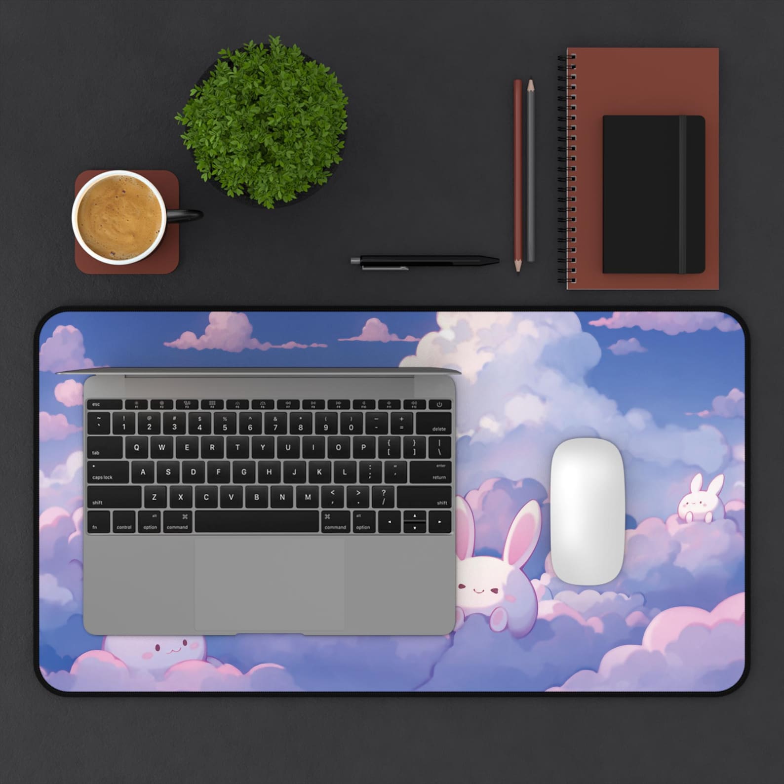 Cute Gaming Mousepad, Large Purple Desk Mat, Cartoon Mouse Pad, Kawaii ...