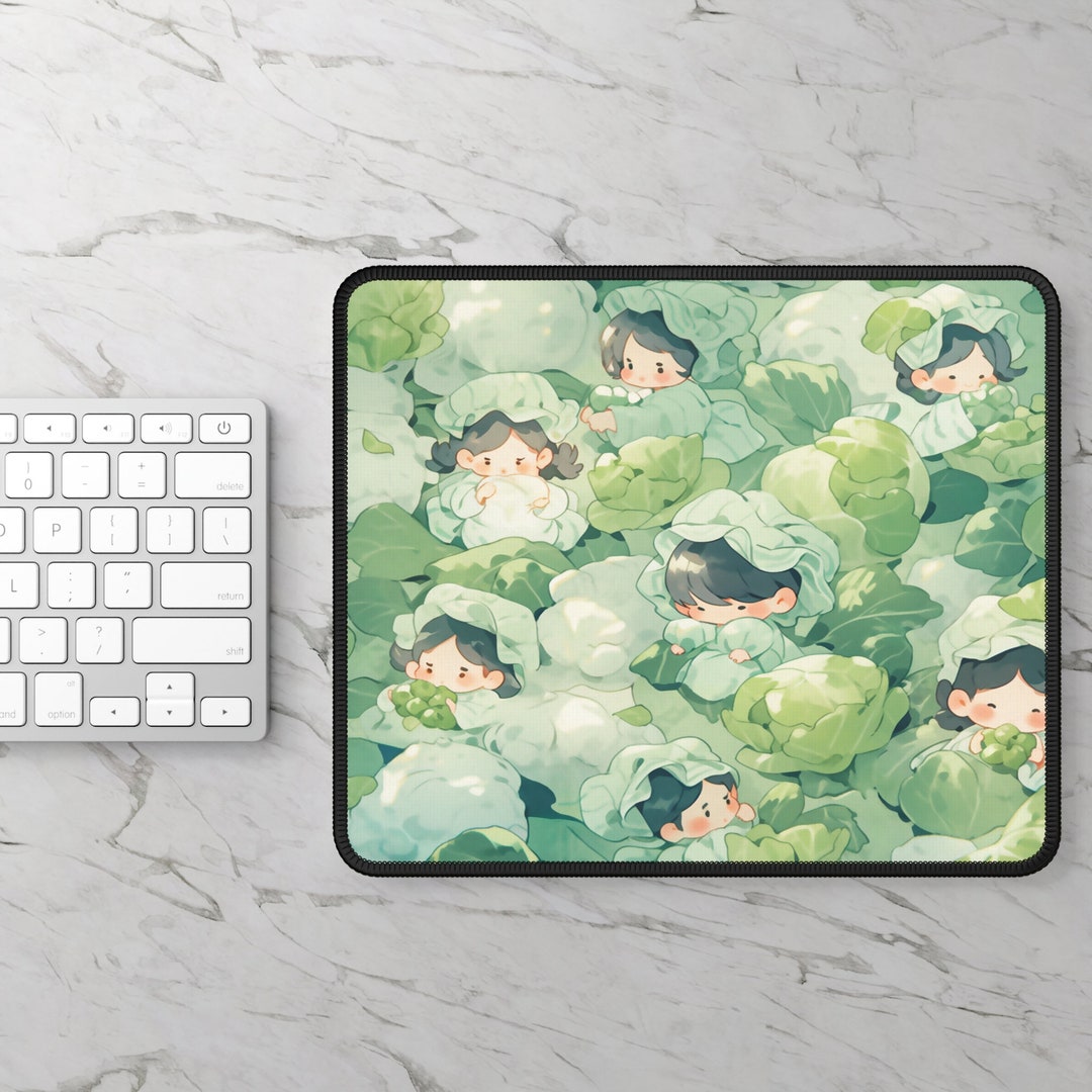 Cute Anime Gaming Mouse Pad, Kawaii Cabbage in Anime Style Mouse Pad ...