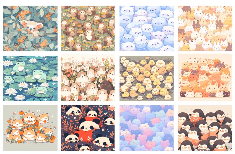 Kawaii Anime Animals Desk Calendar, Cute Animal Patterns, Cute Home ...