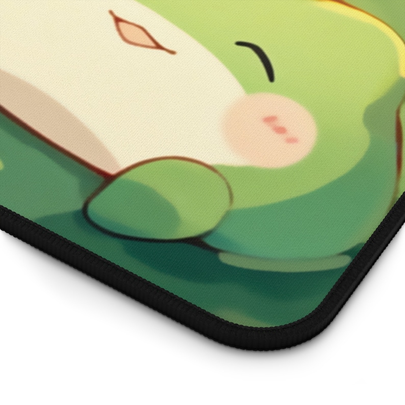 Kawaii Frogs Desk Mat, Desk Mat Aesthetic, Green Pastel Color Mouse Pad ...