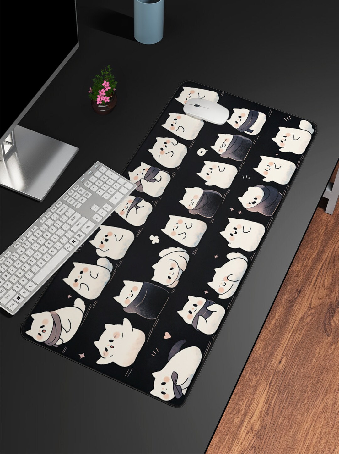 Kawaii Cat Desk Mat, Cute Cat Desk Mat, Kawaii Mouse Pad, Kawaii ...