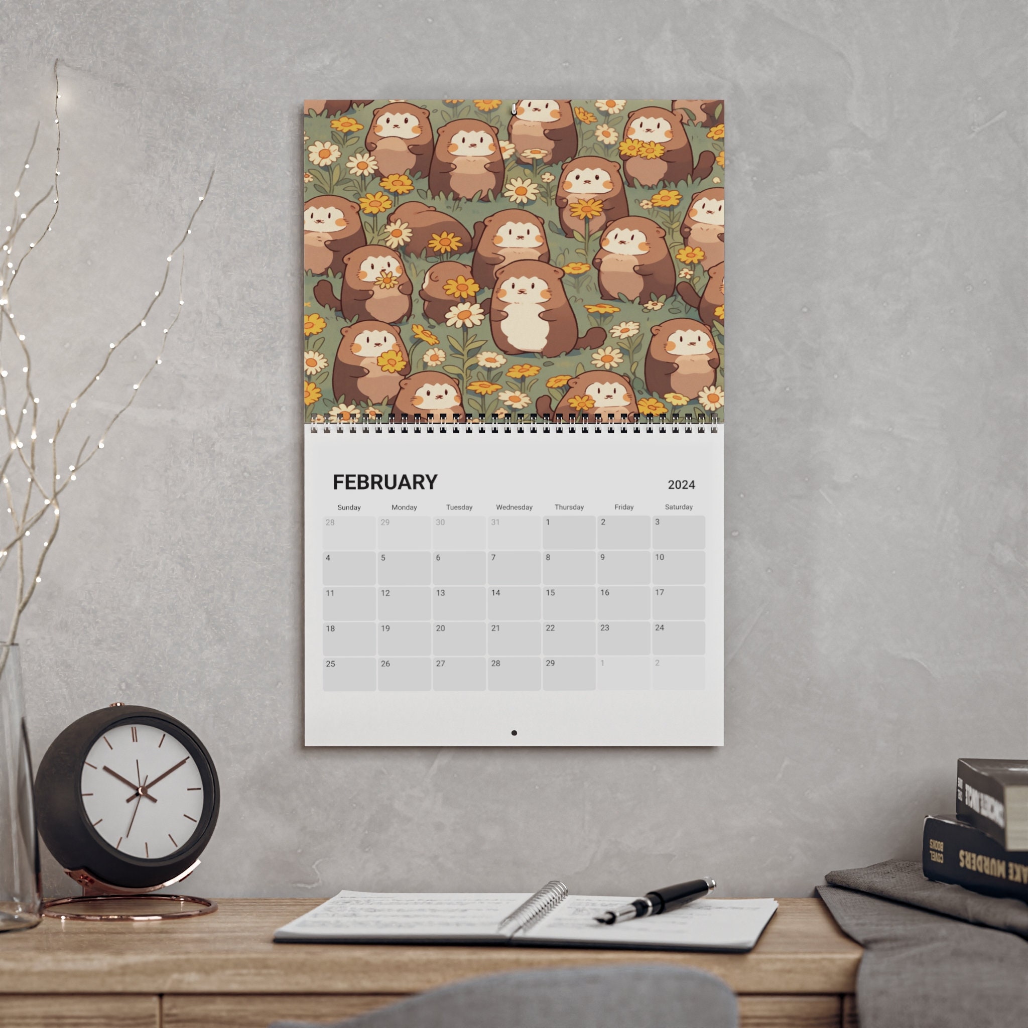 Kawaii Anime Animals Wall Calendar, Cute Animal Patterns, Cute Home ...
