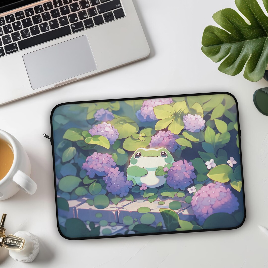 Anime Frog Laptop Sleeve, Kawaii Style Laptop Cover, Cute Froggy Tablet ...