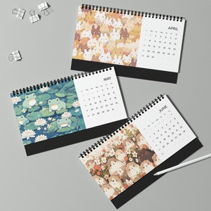 Kawaii Anime Animals Desk Calendar, Cute Animal Patterns, Cute Home ...