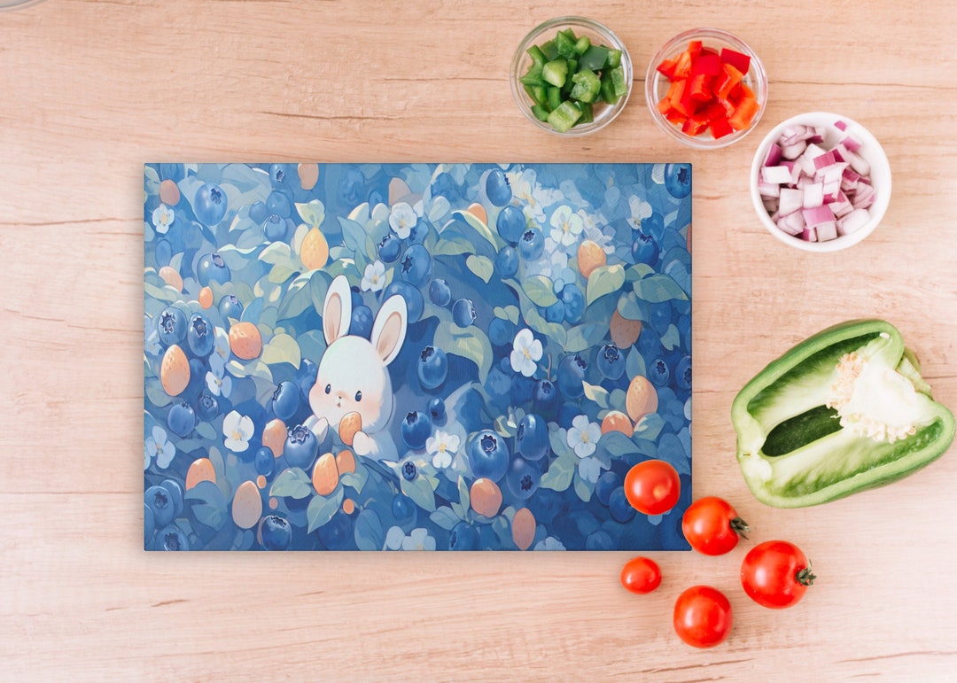 Kawaii Anime Glass Cutting Board, Cute Bunny Cutting Board, Cute Kawaii ...