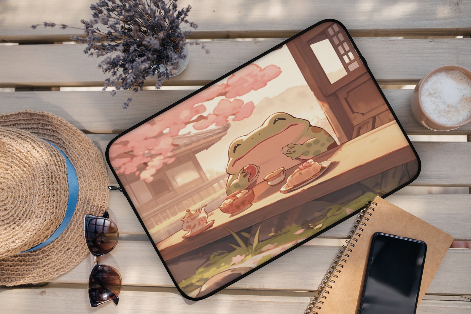 Kawaii Anime Frog Laptop Sleeve, Kawaii Tablet Bag, Cute Frog Laptop ...