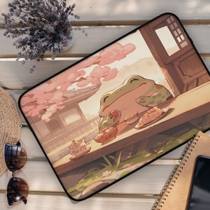 Kawaii Anime Frog Laptop Sleeve, Kawaii Tablet Bag, Cute Frog Laptop ...