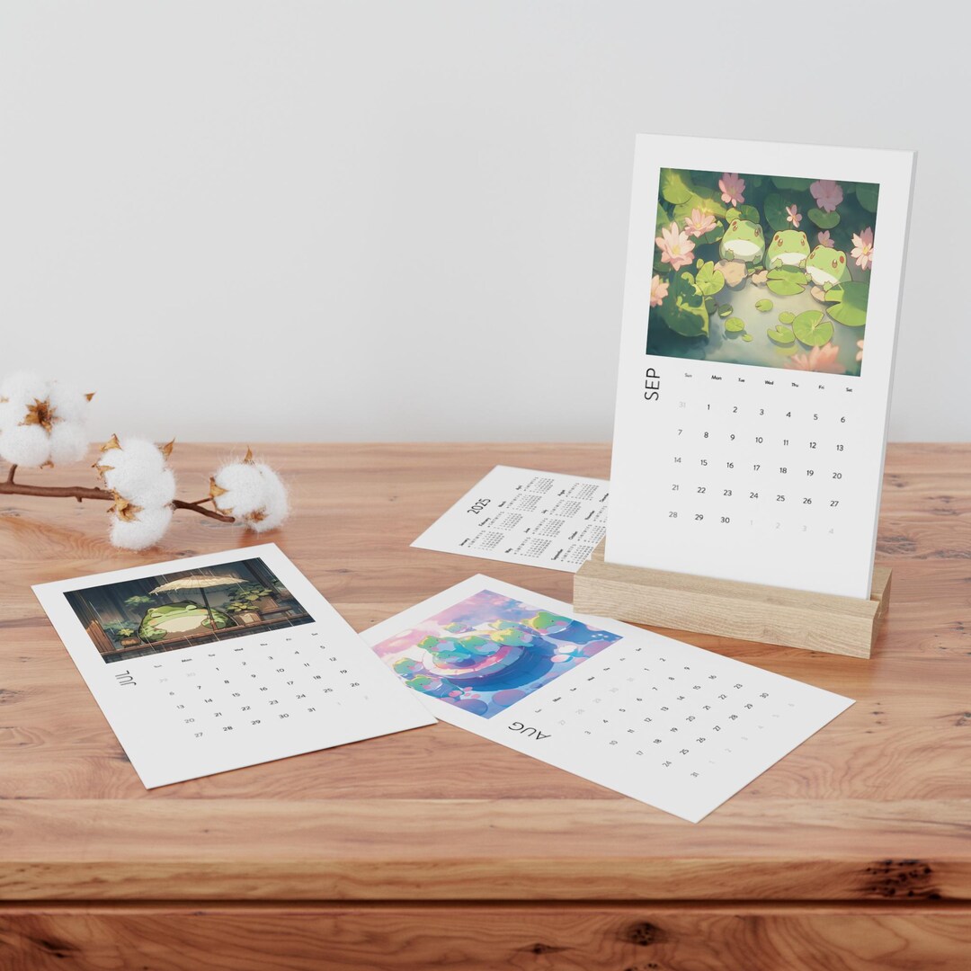 Anime Landscape Desk Calendar, Kawaii Frogs Calendar, Cute Animal ...