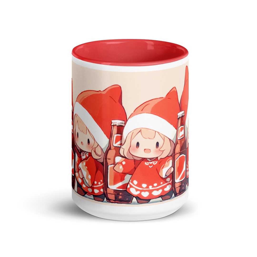 Kawaii Anime Girl Ceramic Mug, Christmas Gift, Kawaii Christmas Mugs - Etsy