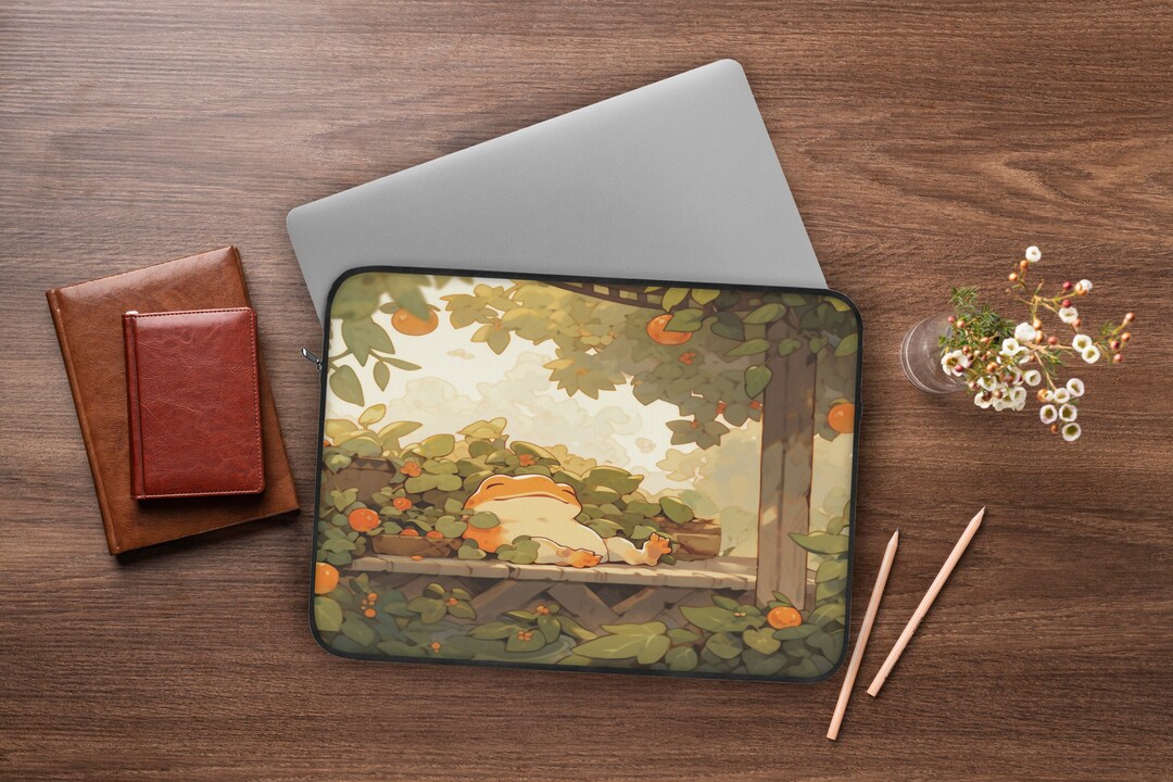 Cute Frog Laptop Sleeve, Kawaii Anime Laptop Sleeve, Cute Aesthetic ...
