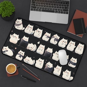 Kawaii Cat Desk Mat, Cute Cat Desk Mat, Kawaii Mouse Pad, Kawaii ...