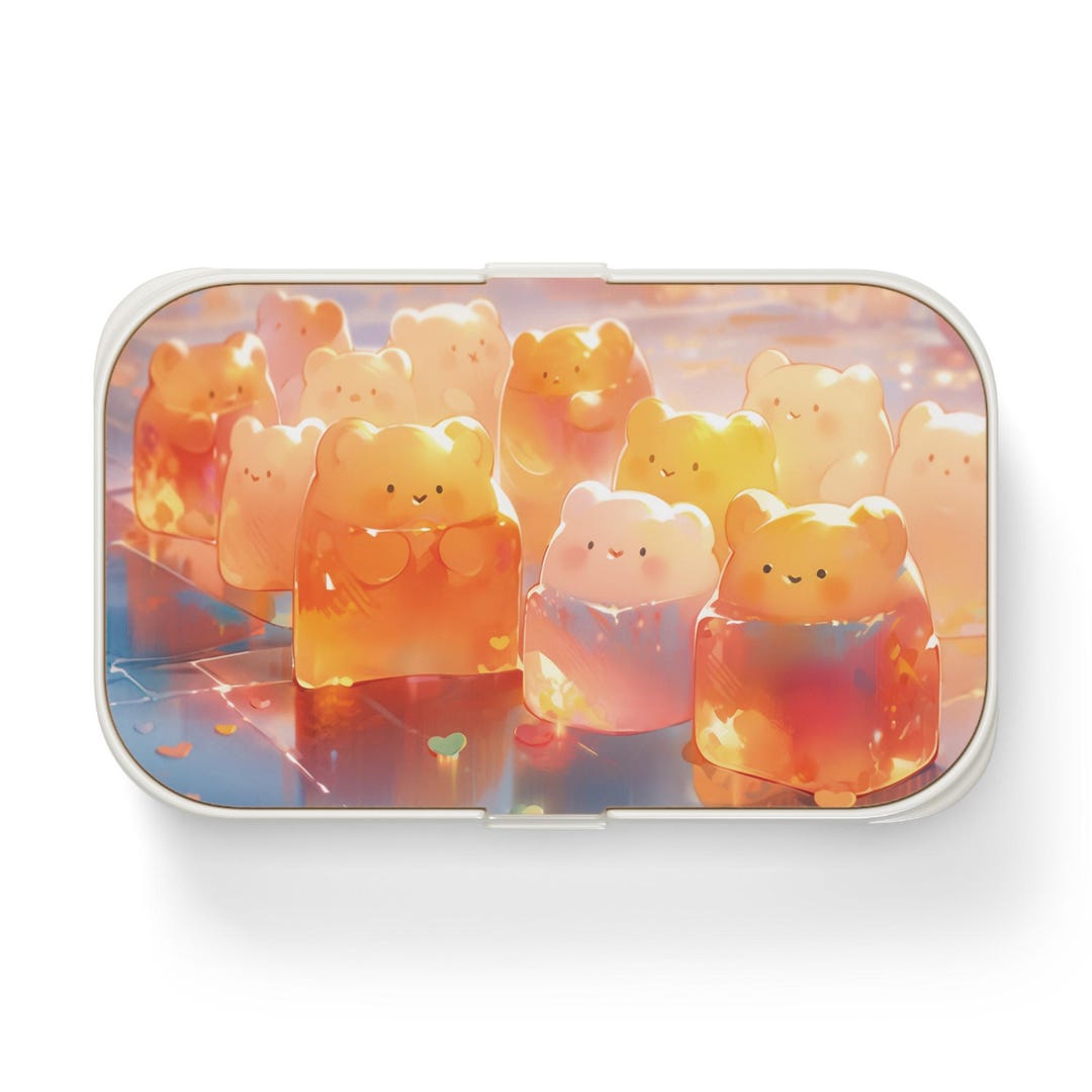 Bento Lunch Box, Kawaii Gummy Bears Design - Cute Food Container for ...