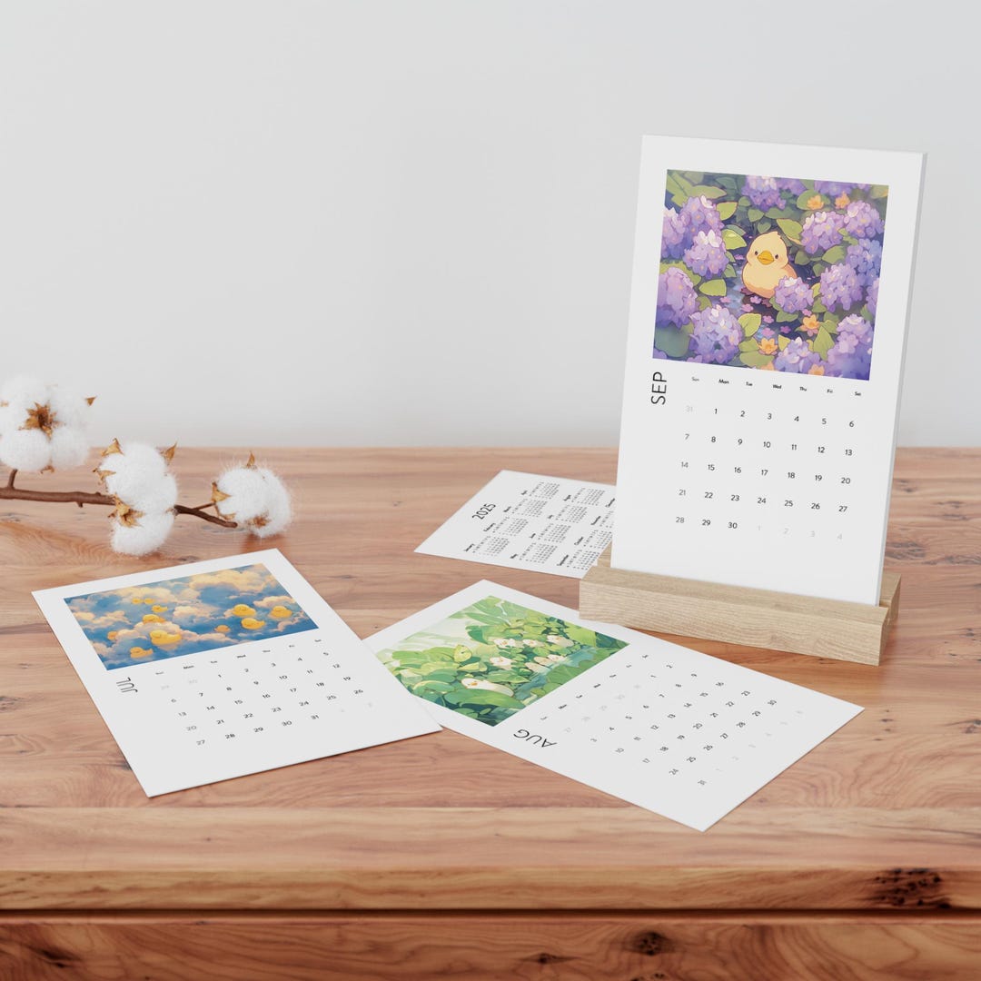 Anime Landscape Desk Calendar, Kawaii Ducks Calendar, Cute Animal ...