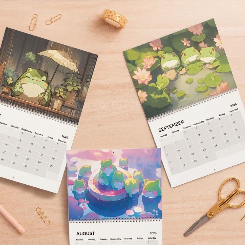 Wall Calendar Cozy Anime - Etsy