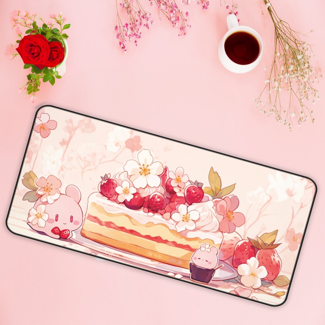 Kawaii Desk Accessories, Kawaii Mousepad, Anime Food Mouse Pad, Pink ...