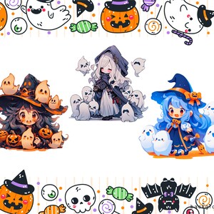 14 Halloween Clipart Cute Halloween Movie Characters Chibi - Etsy