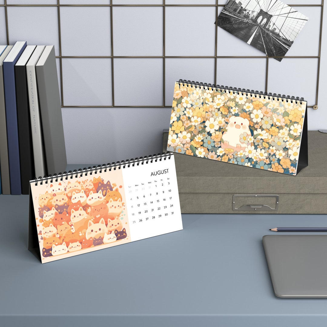 Kawaii Anime Animals Desk Calendar, Cute Animal Patterns, Cute Home ...