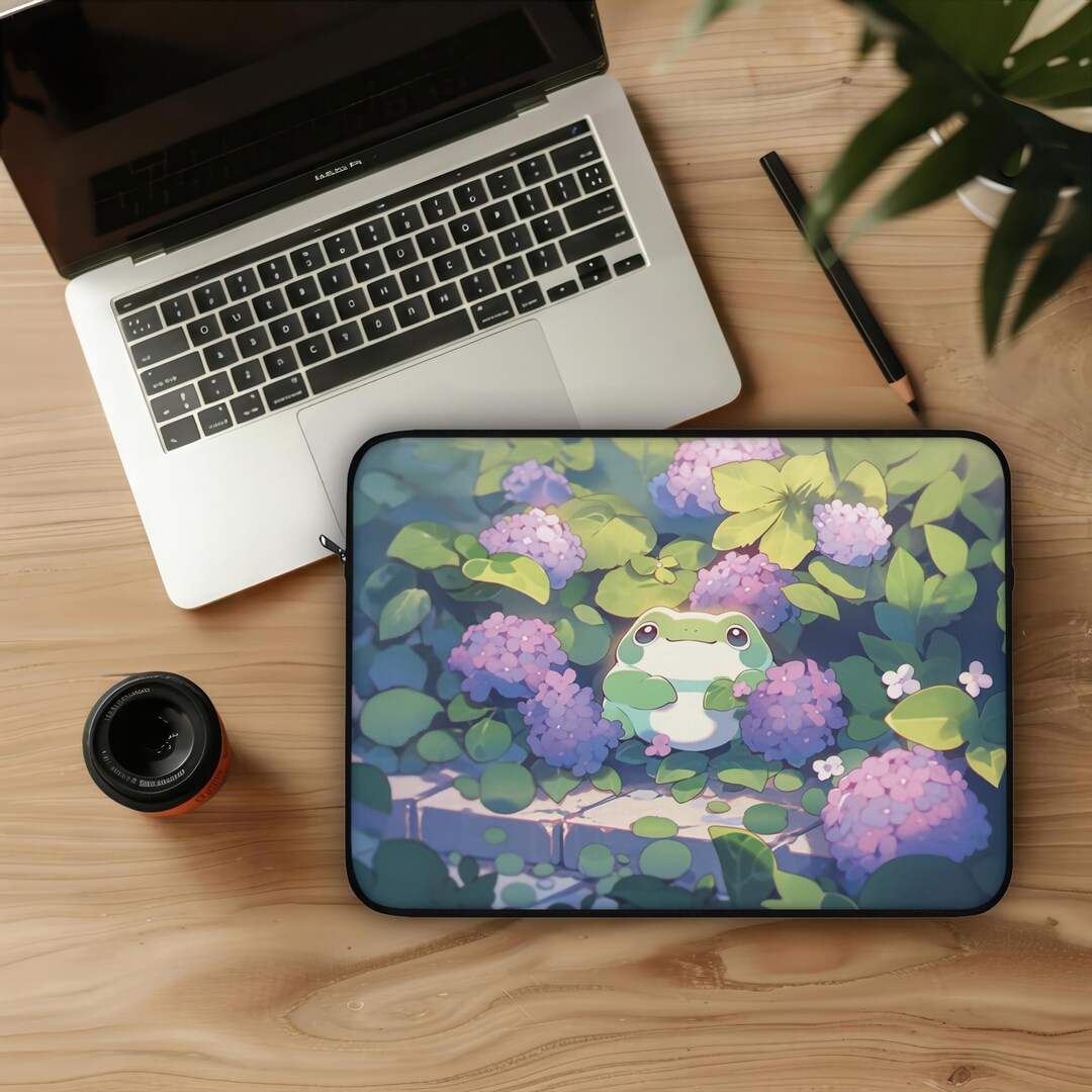 Anime Frog Laptop Sleeve, Kawaii Style Laptop Cover, Cute Froggy Tablet ...