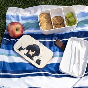 Bento Lunch Box, Anime Girl With Cats Design - Cute Japanese Style Food ...