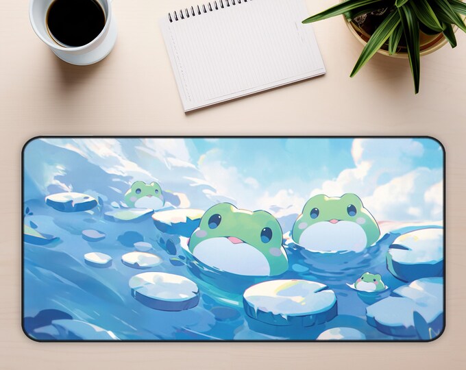 Kawaii Frog Mousepad, Cute Green Mouse Pad With Wrist Rest, Soft ...