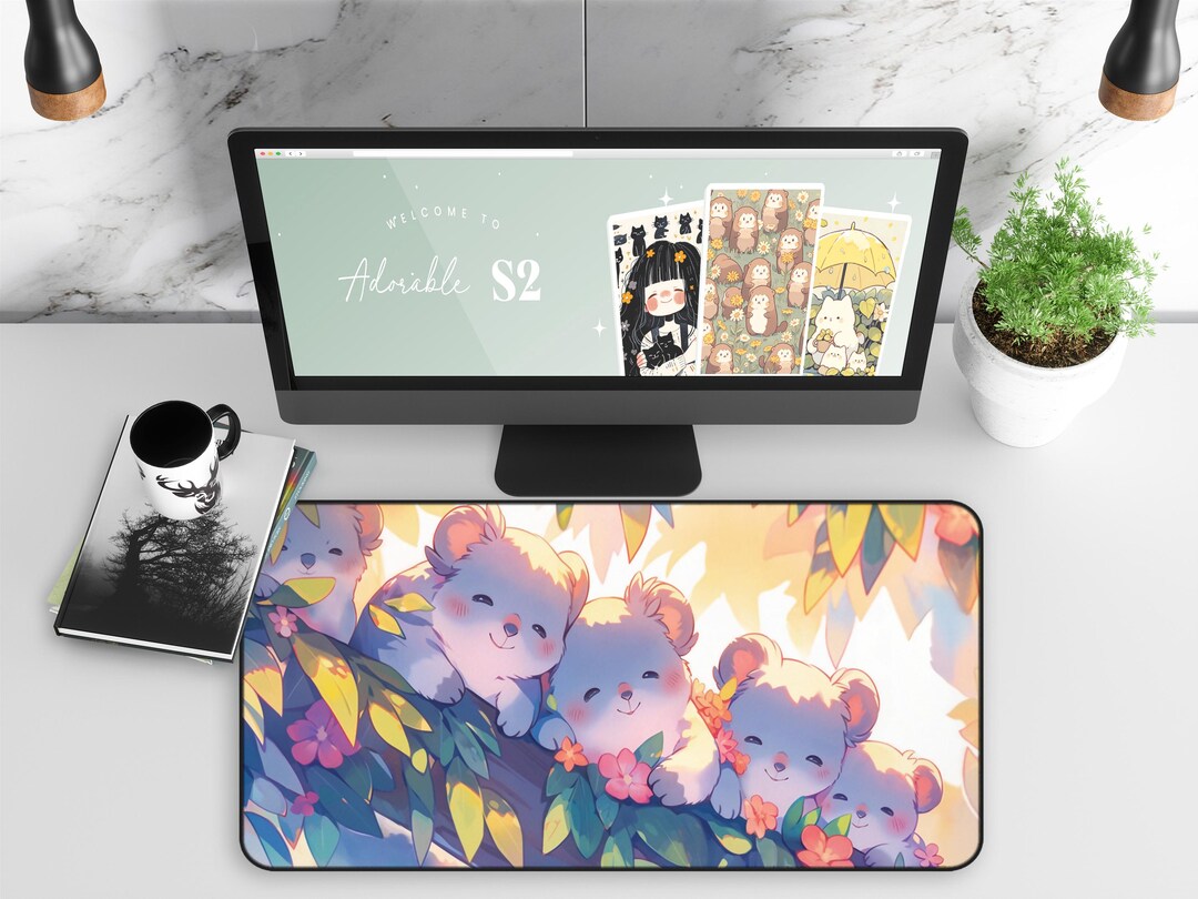 Cute Desk Mat, Cute Koala Desk Pad, Customizable Mouse Pad, Office ...