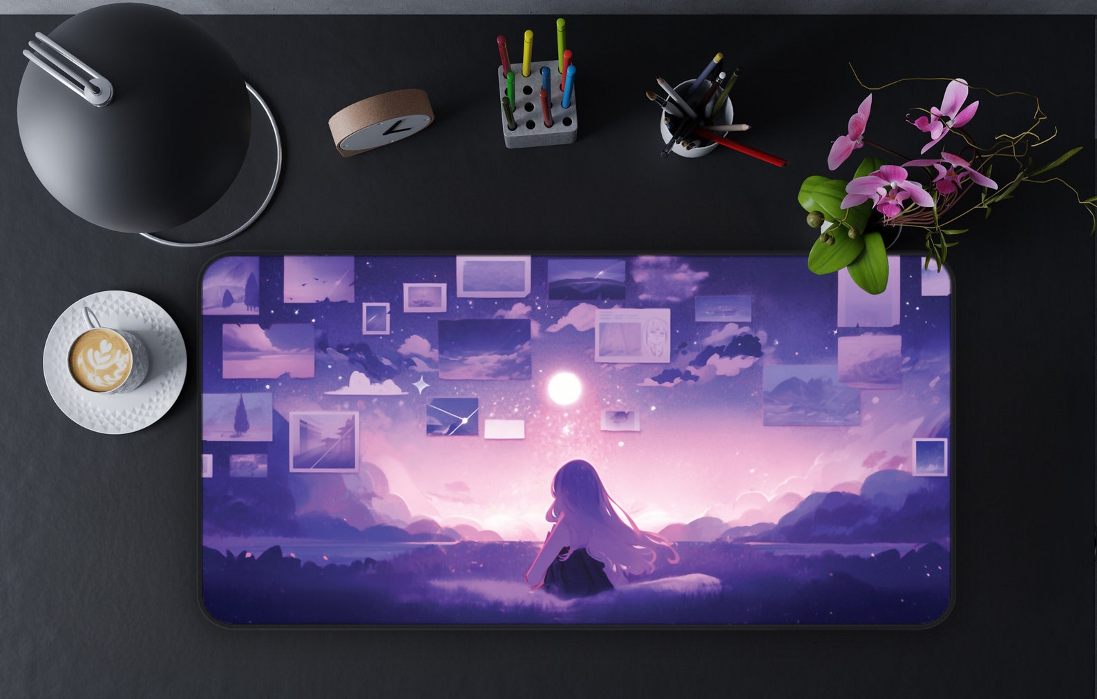 Anime Gaming Desk Mat, Cute Gamer Girl Desk Accessories, Kawaii Girl ...