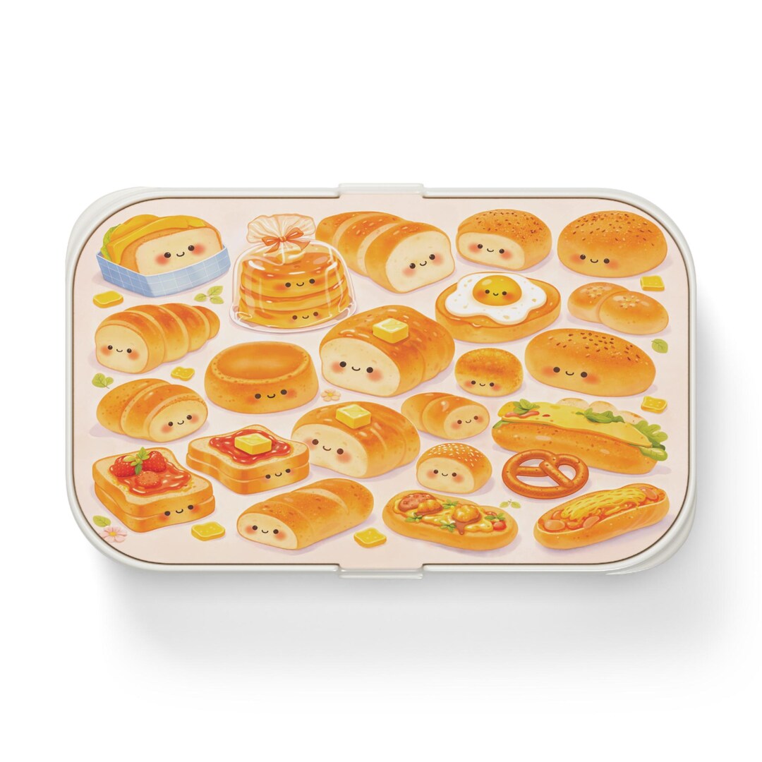 Kawaii Bread Bento Box, Cute Bakery Lunch Box, Adorable Toast & Pastry ...