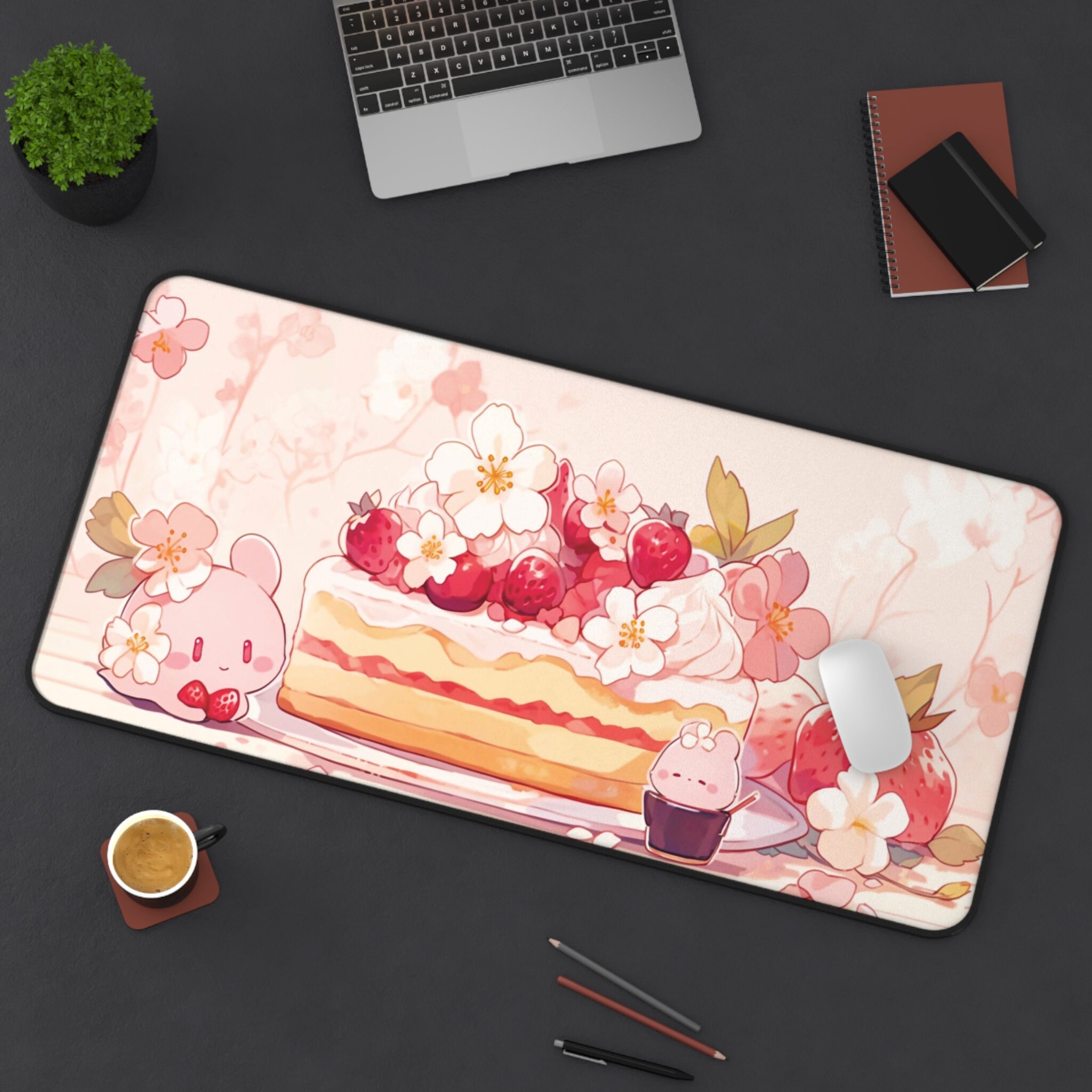 Kawaii Desk Accessories, Kawaii Mousepad, Anime Food Mouse Pad, Pink ...