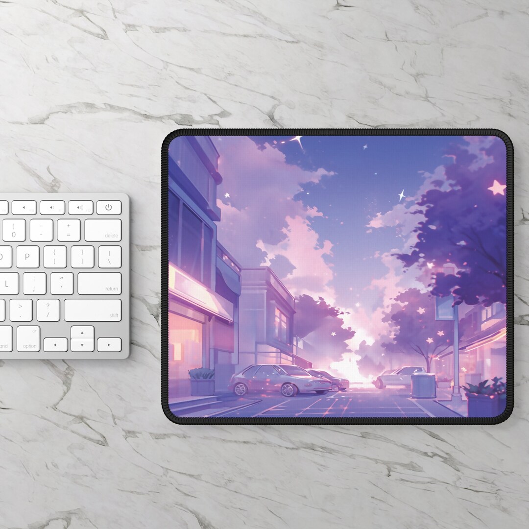 Cute Lofi Street Mouse Pad, Kawaii Gaming Mouse Pad, Aesthetic Mouse ...