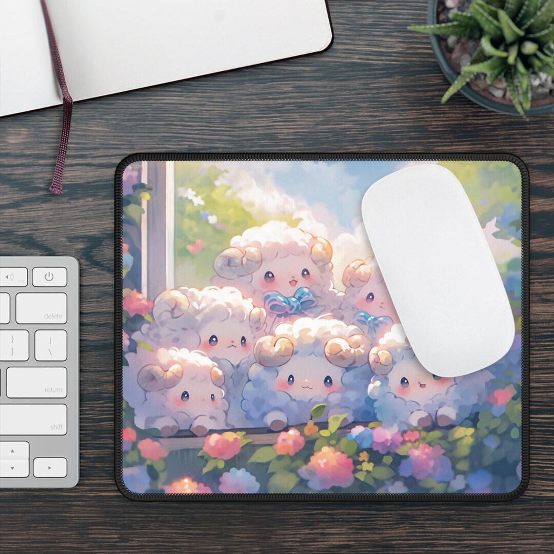 Kawaii Sheeps Gaming Mouse Pad, Cute Gamer Desk Mat, Sheep Lover Gift ...