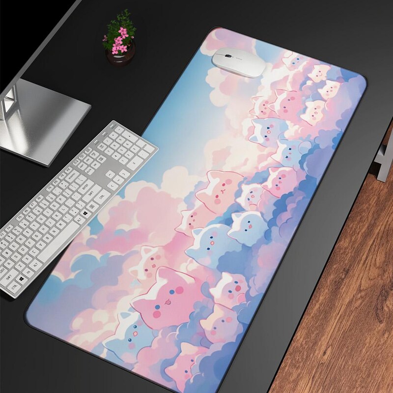 Pink and Blue Mouse Pad - Etsy