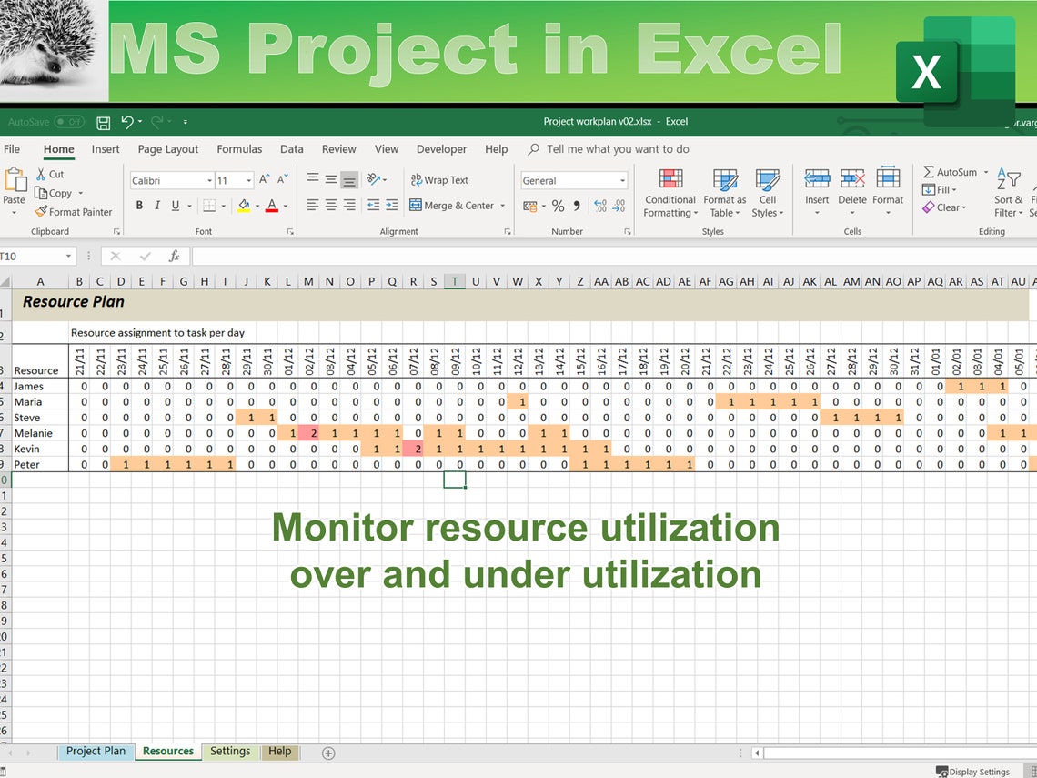 Project Planner and Gantt Chart in Excel | Digital Planner | Project ...
