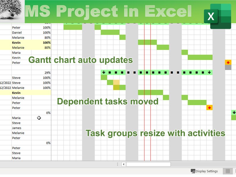 Project Planner and Gantt Chart in Excel | Digital Planner | Project ...