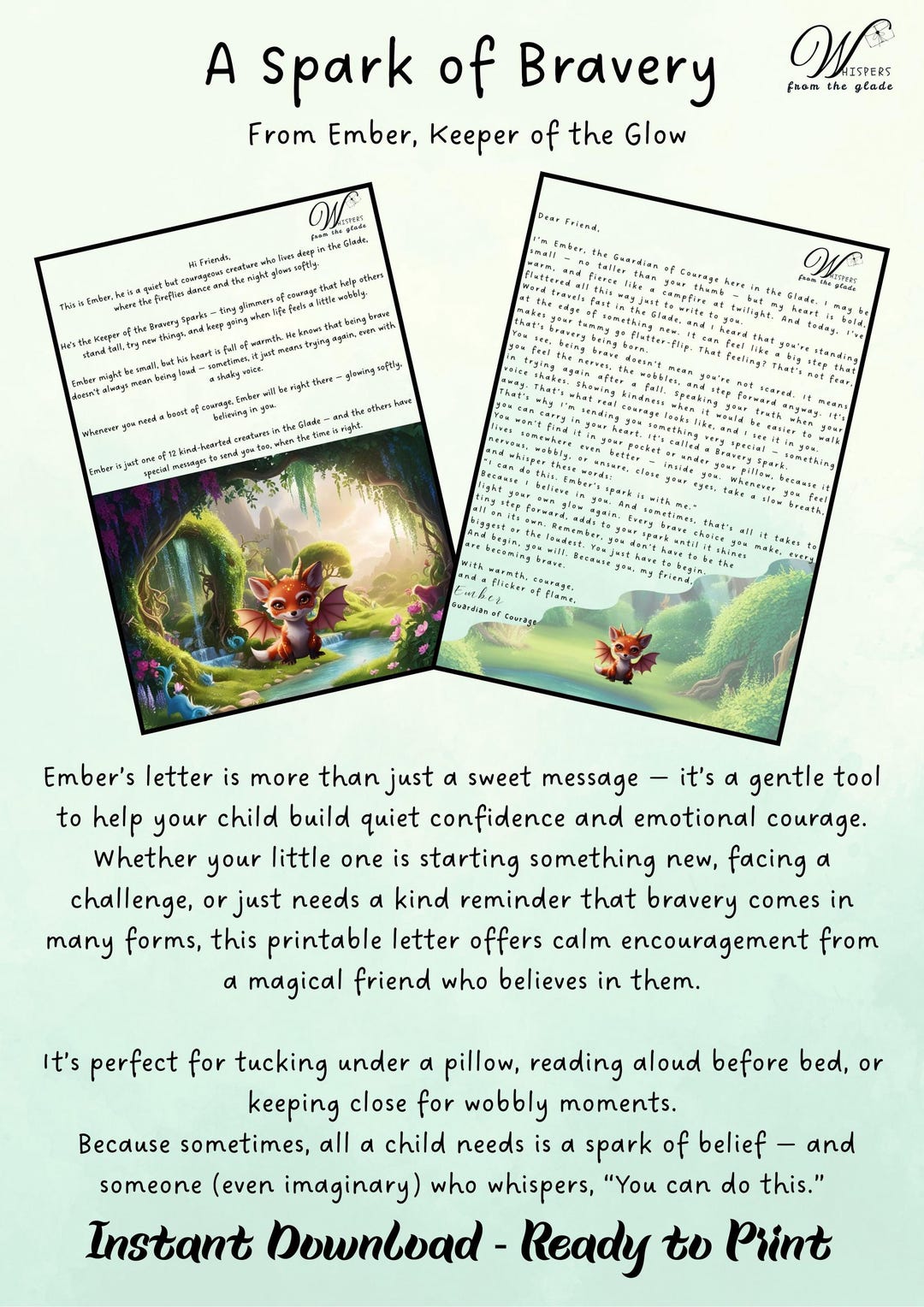 Bravery Letter - From Ember 'the Guardian of Courage' - Etsy