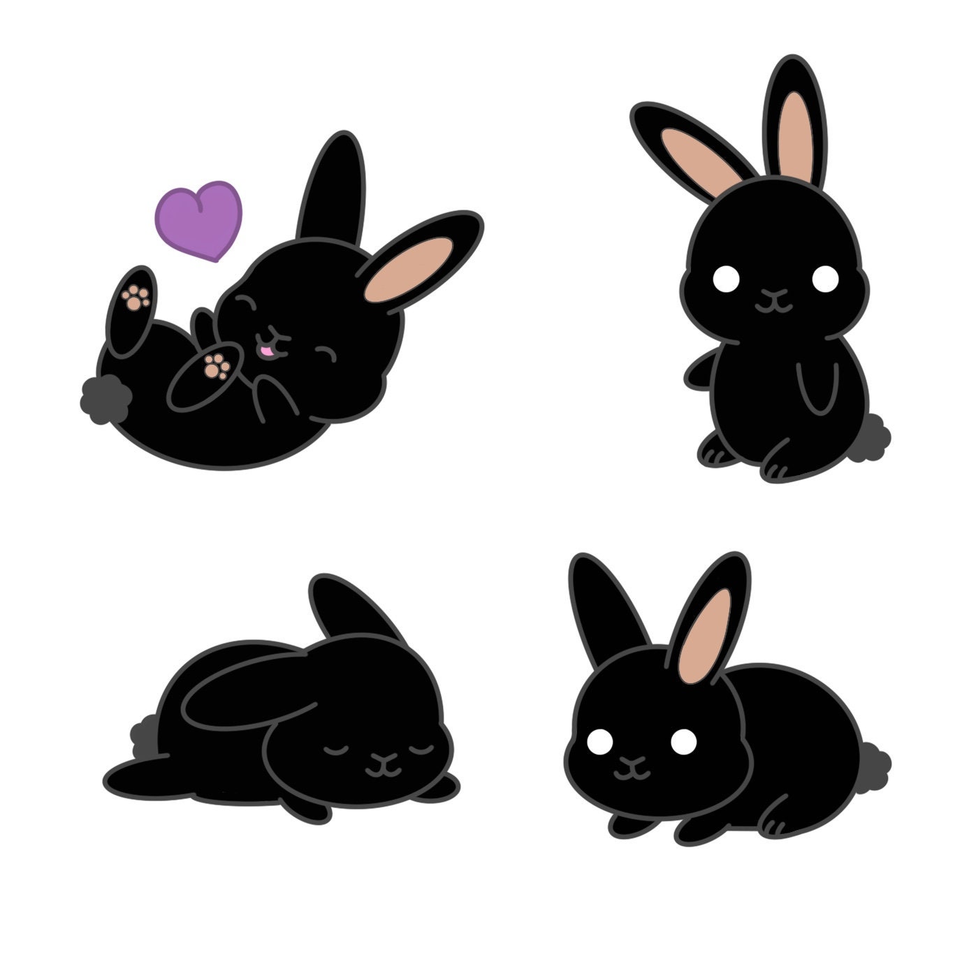 Goth Rabbit Stickers Goth Stickers Digital Stickers Goodnotes Stickers ...
