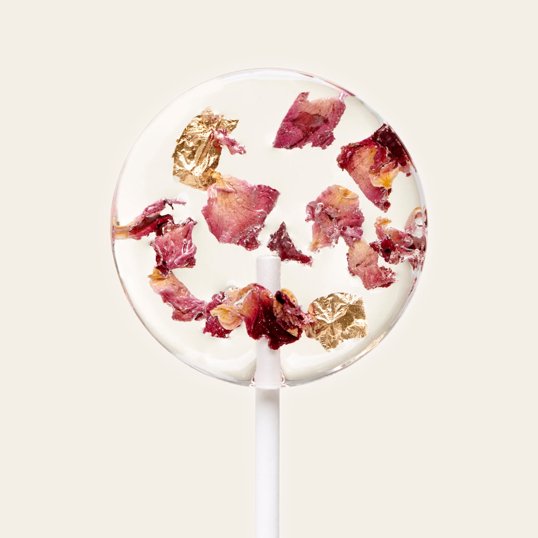 Flower Lollipop Gold Leaf Guest Gift Wedding Decoration Floral Lollipop ...