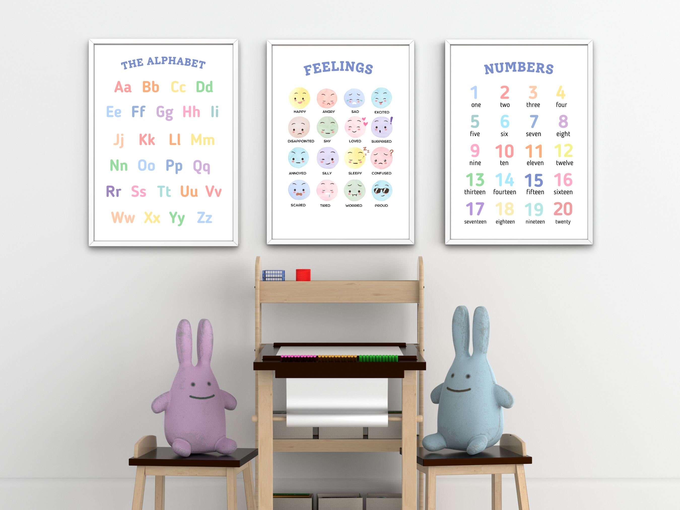 Set of 10 Educational Preschool Posters, Classroom, ABC Poster ...