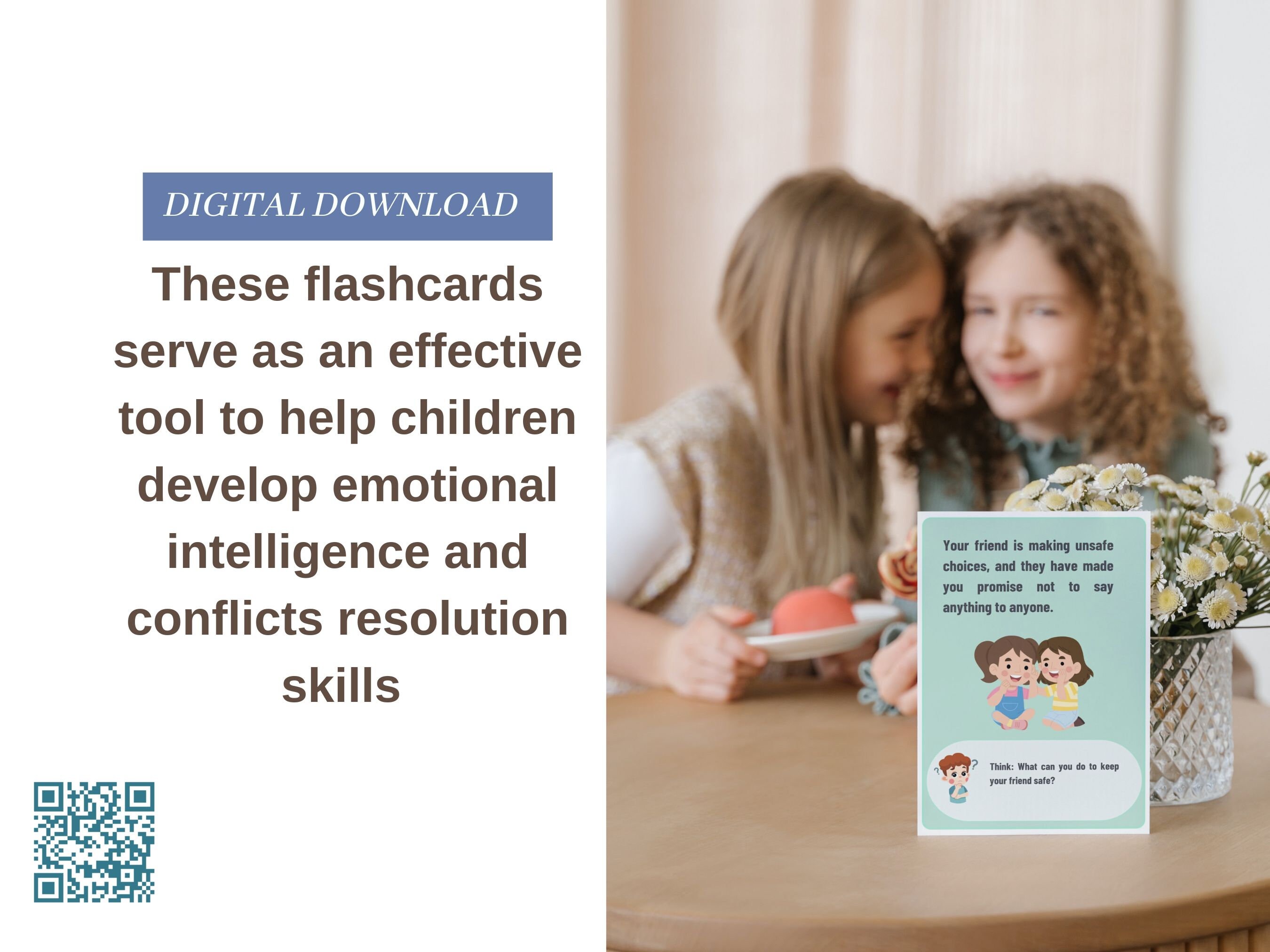 Conflict Resolution Flashcards for Kids, Social Skill Activity, Social ...