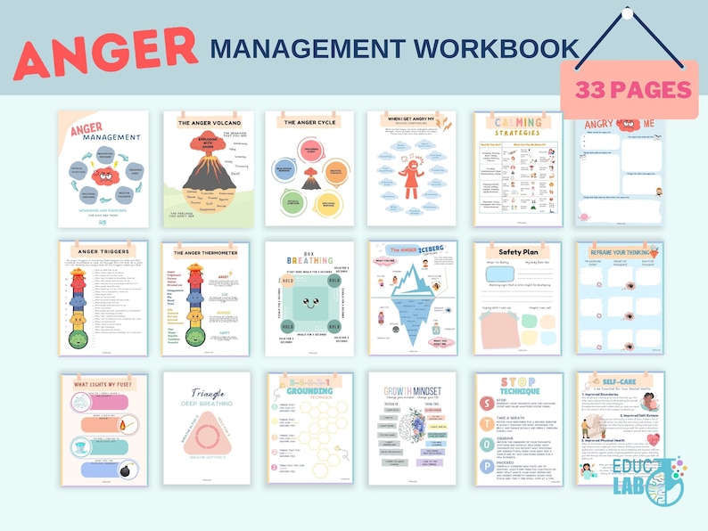Anger Management Workbook for Kids and Teens, Calming Strategies ...