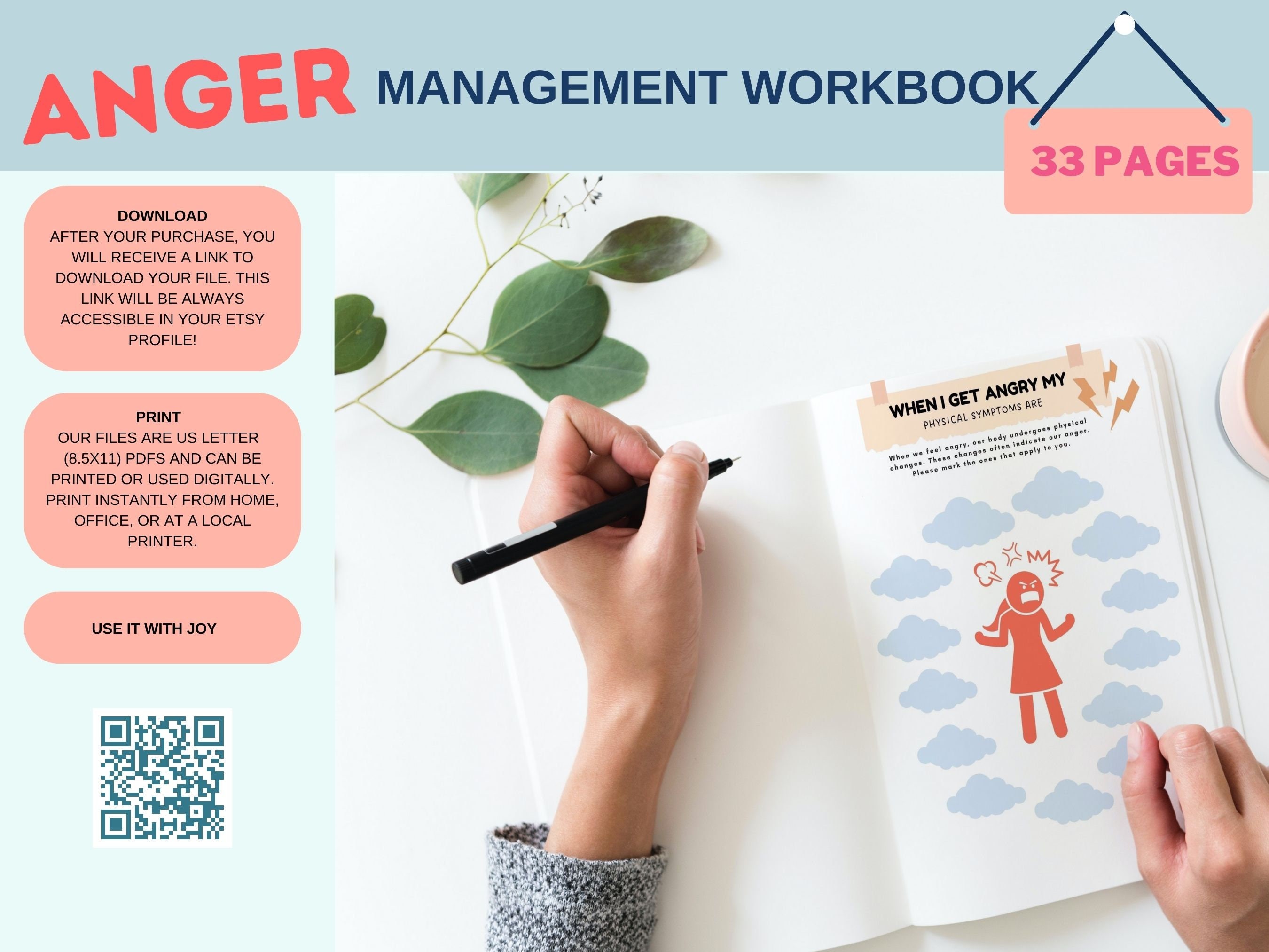 Anger Management Workbook for Kids and Teens, Calming Strategies ...