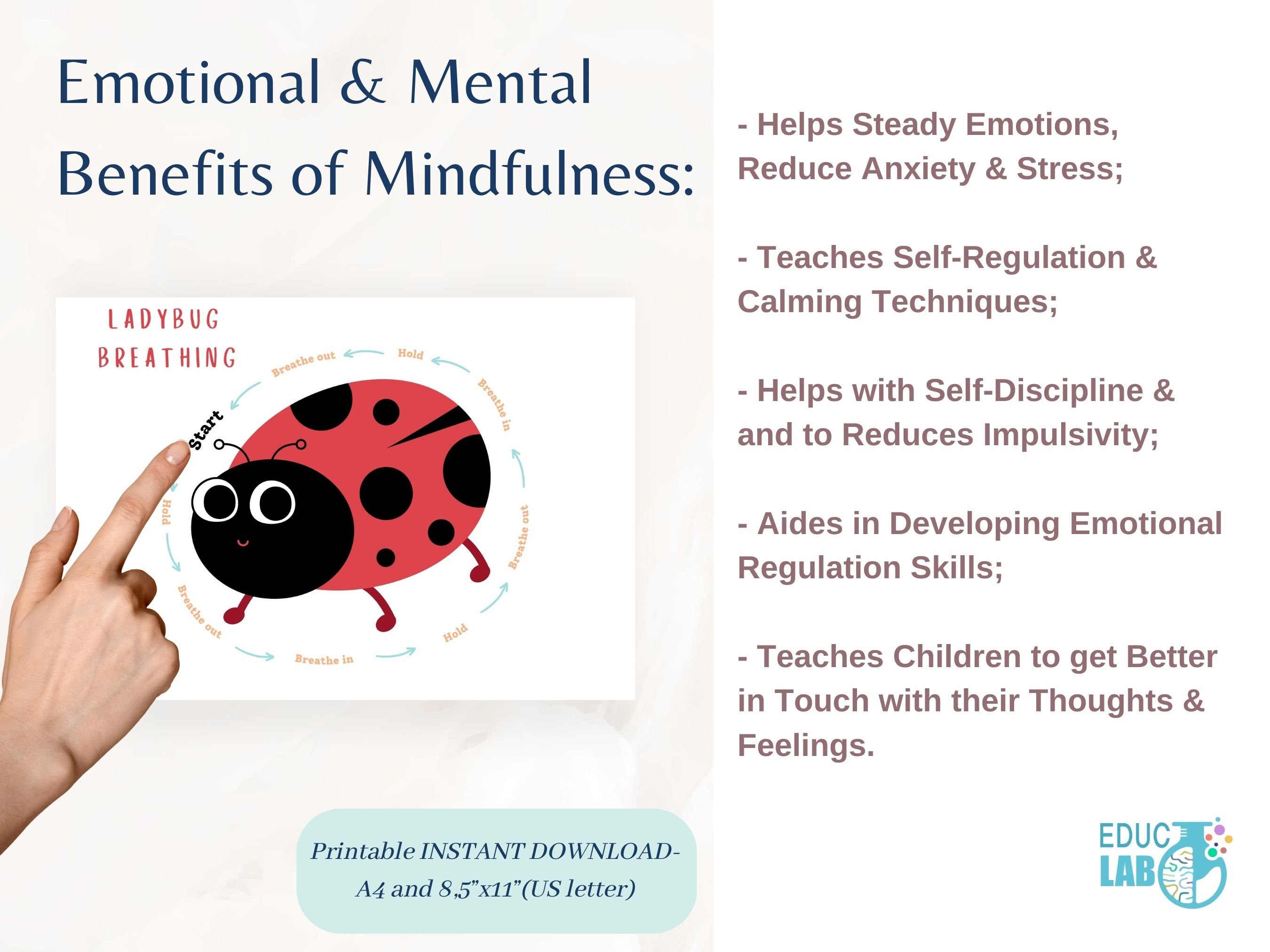 Bugs Mindful Breathing Activities for Kids: Techniques for Calming ...